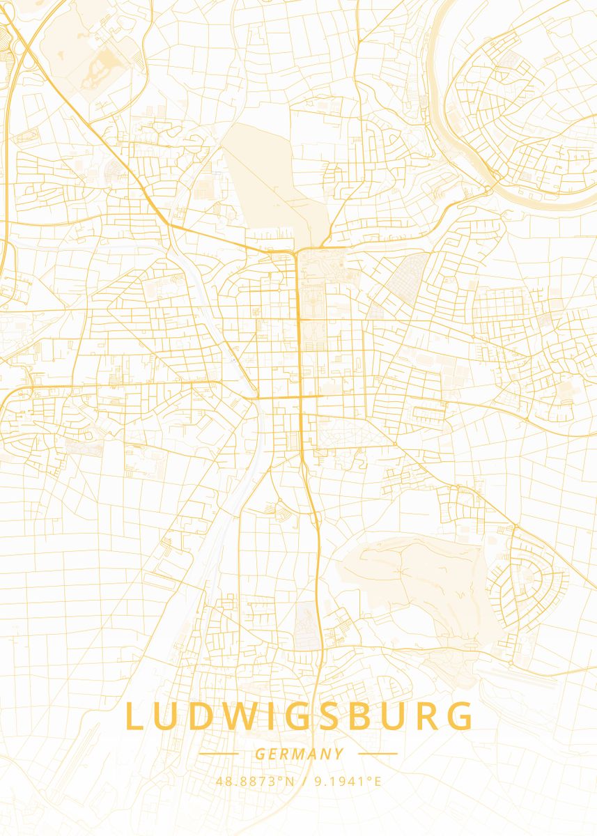 'Ludwigsburg Germany' Poster by Designer Map Art | Displate
