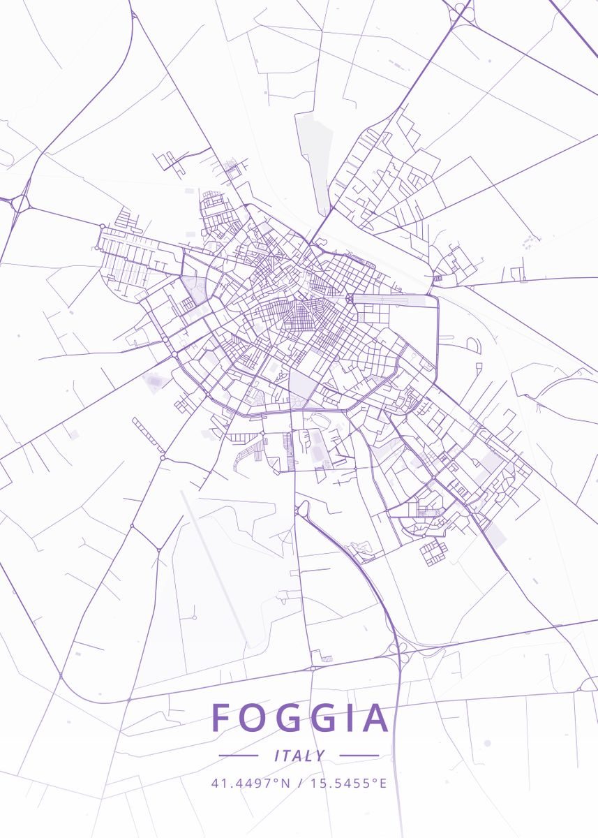 'Foggia Italy' Poster by Designer Map Art | Displate