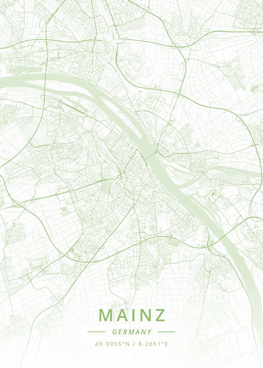 'Mainz Germany' Poster by Designer Map Art | Displate