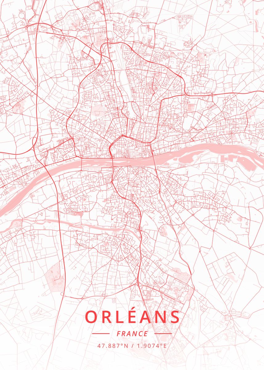 'Orleans France' Poster by Designer Map Art | Displate