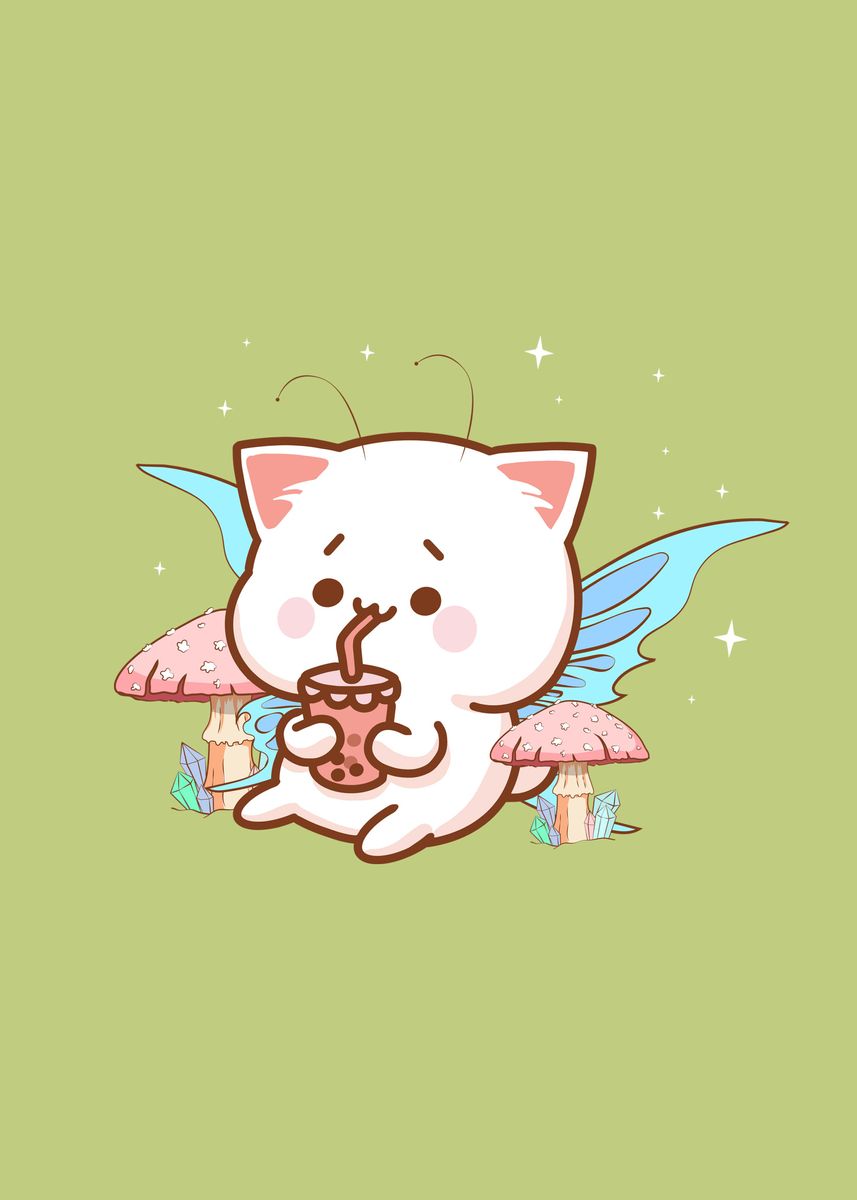 'Fairycore Fairy Kawaii Cat' Poster by AestheticAlex | Displate