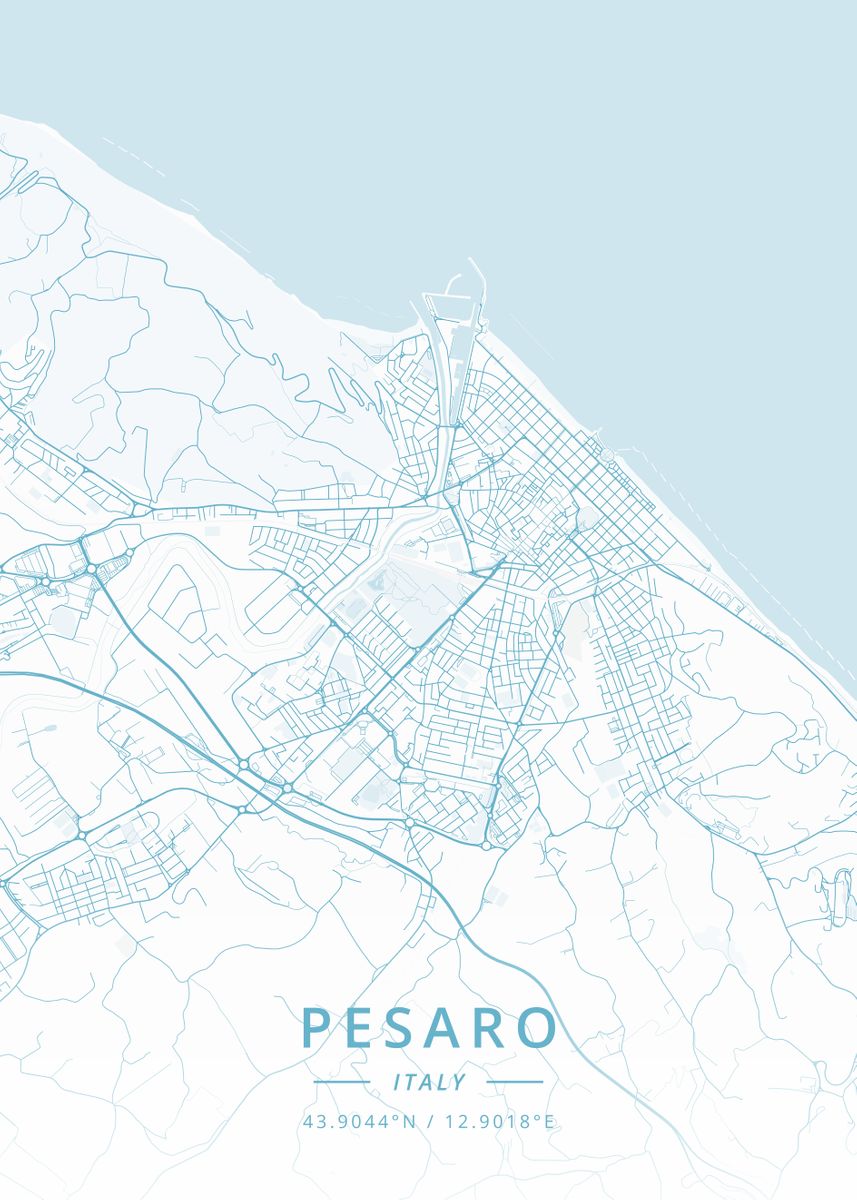 'Pesaro Italy' Poster by Designer Map Art | Displate