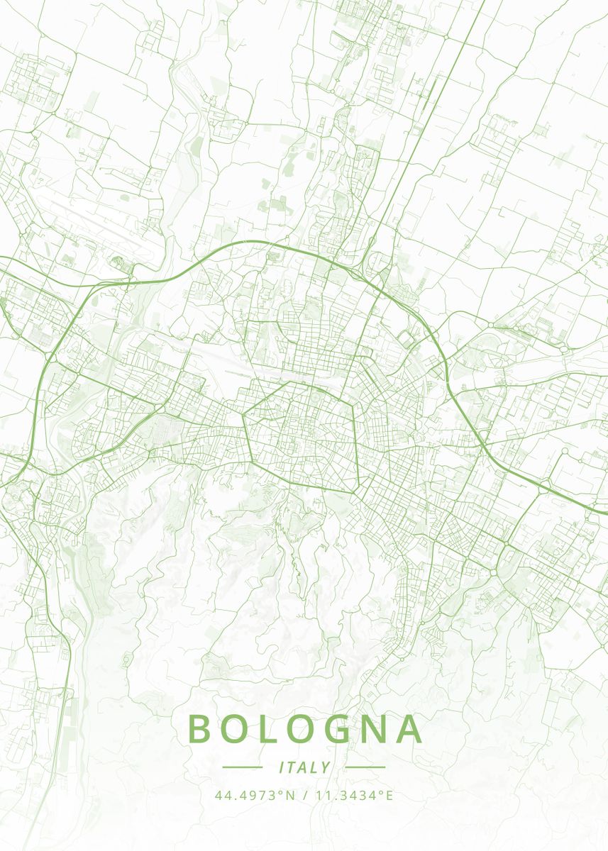 'Bologna Italy' Poster by Designer Map Art | Displate