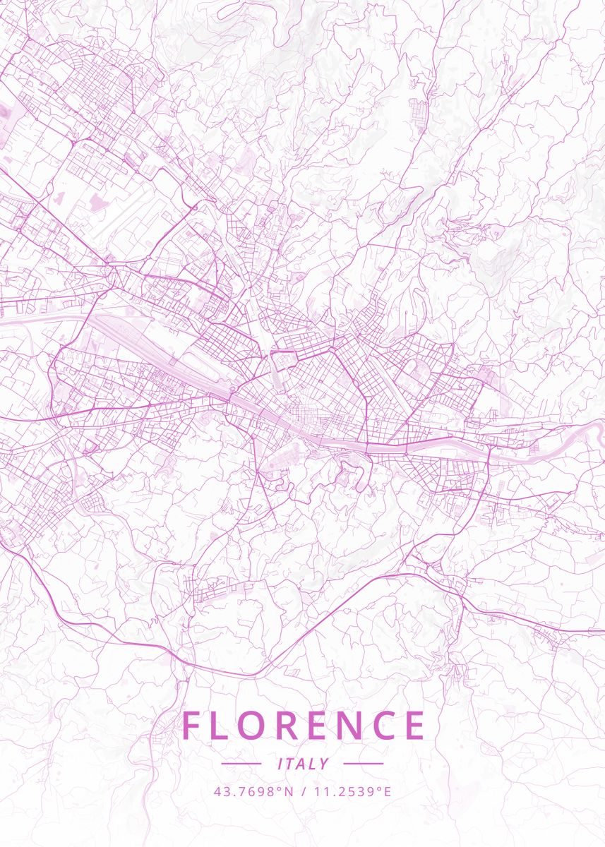 'Florence Italy' Poster by Designer Map Art | Displate