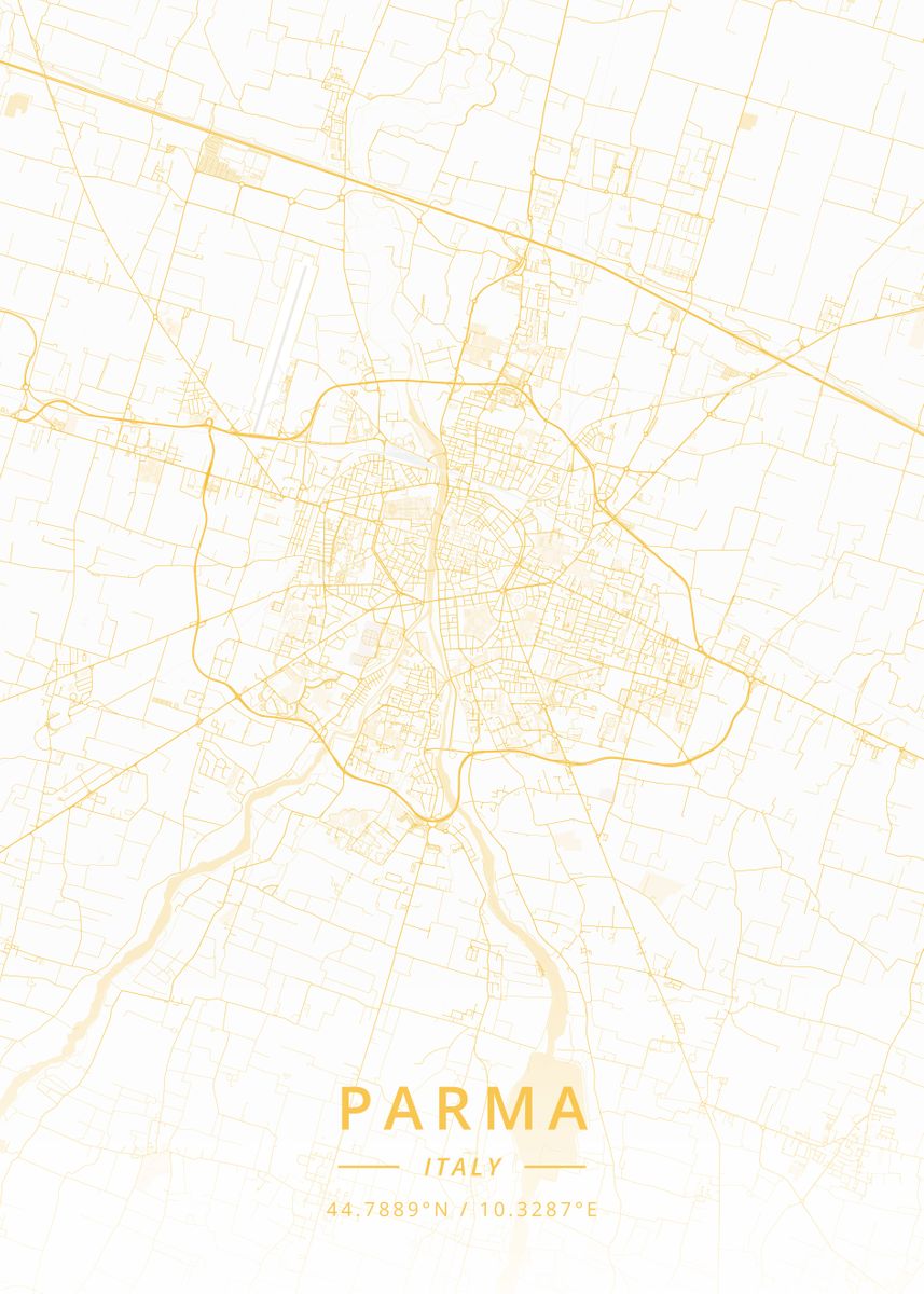 'Parma Italy' Poster, picture, metal print, paint by Designer Map Art ...