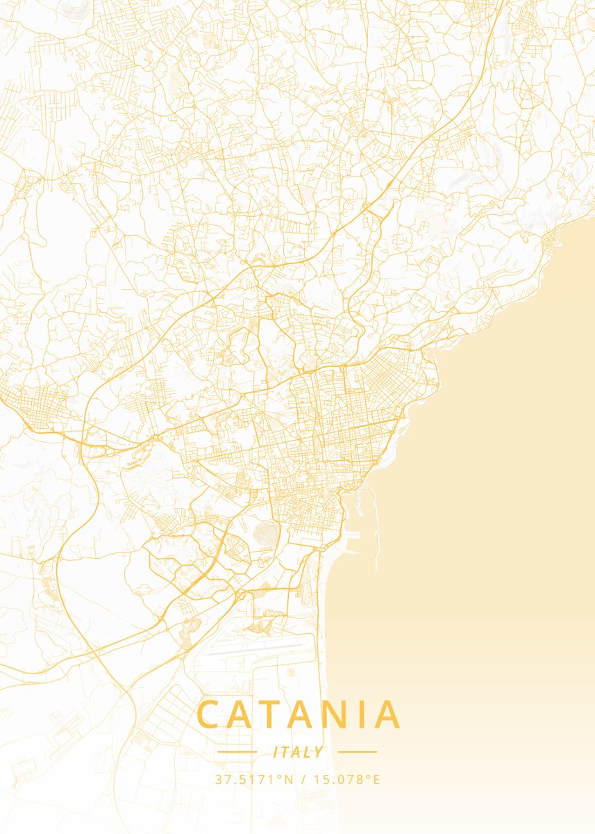 'Catania Italy' Poster by Designer Map Art | Displate