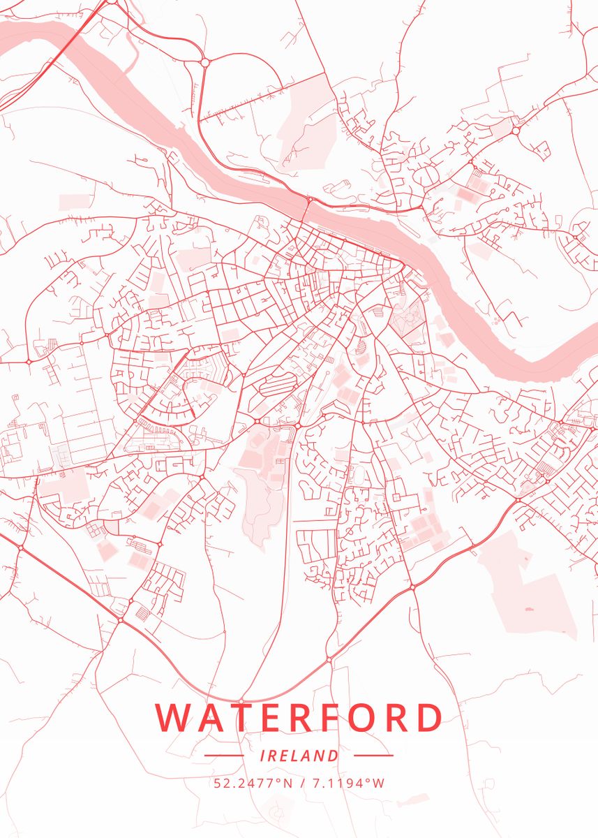 'Waterford Ireland' Poster by Designer Map Art | Displate