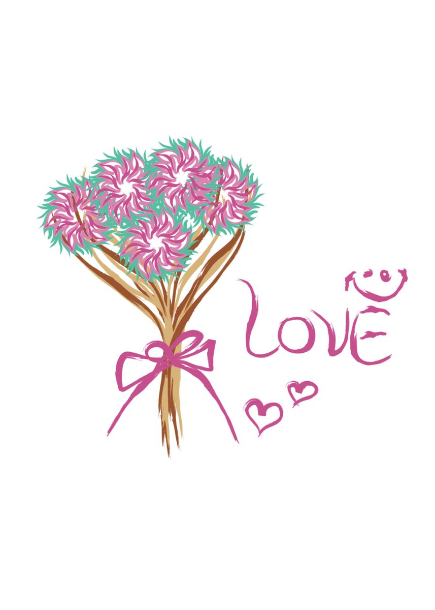 'Flowers art love ' Poster by Fadya Ferryana | Displate