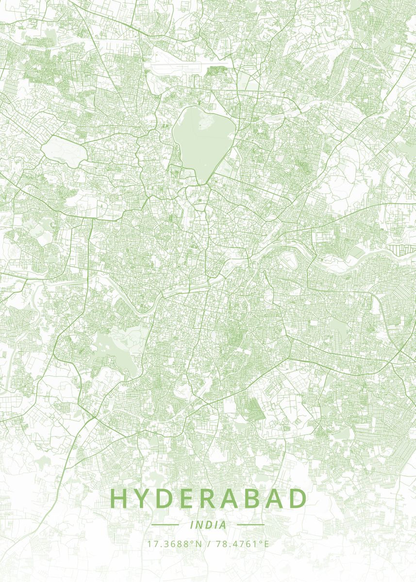 'Hyderabad India' Poster, picture, metal print, paint by Designer Map ...