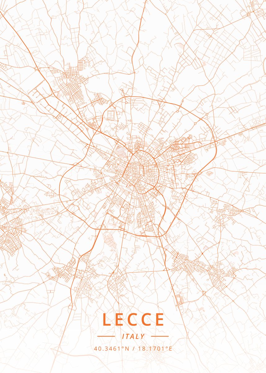 'Lecce Italy' Poster by Designer Map Art | Displate