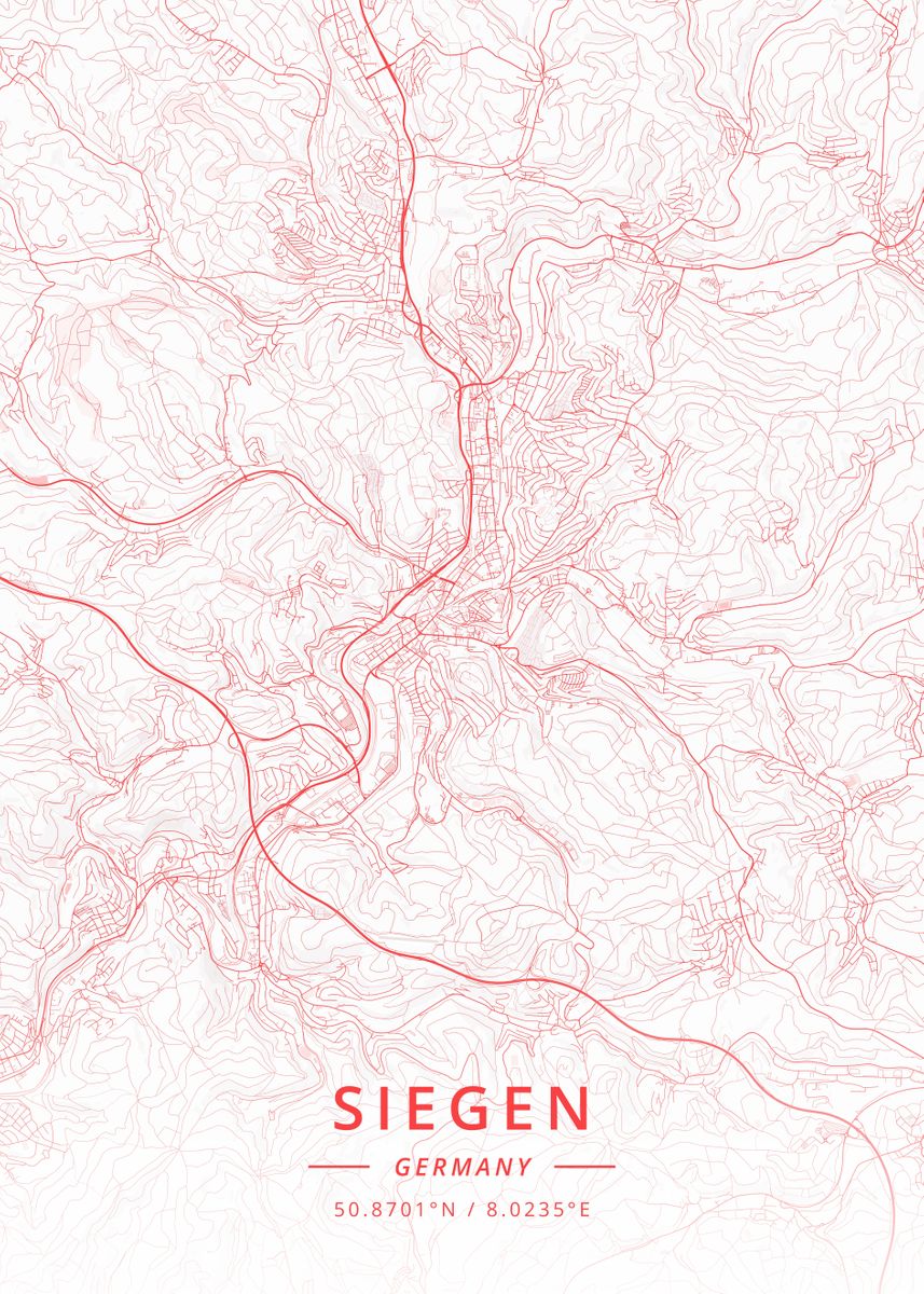 'Siegen Germany' Poster by Designer Map Art | Displate