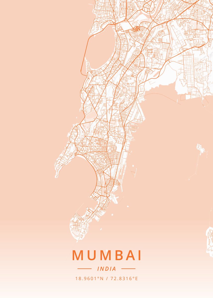 'Mumbai India' Poster, picture, metal print, paint by Designer Map Art ...