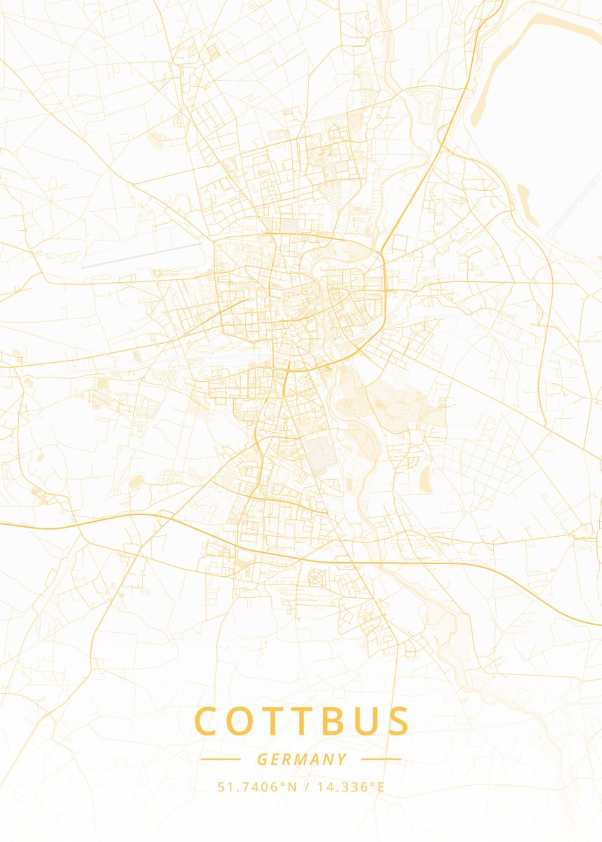'Cottbus Germany' Poster by Designer Map Art | Displate