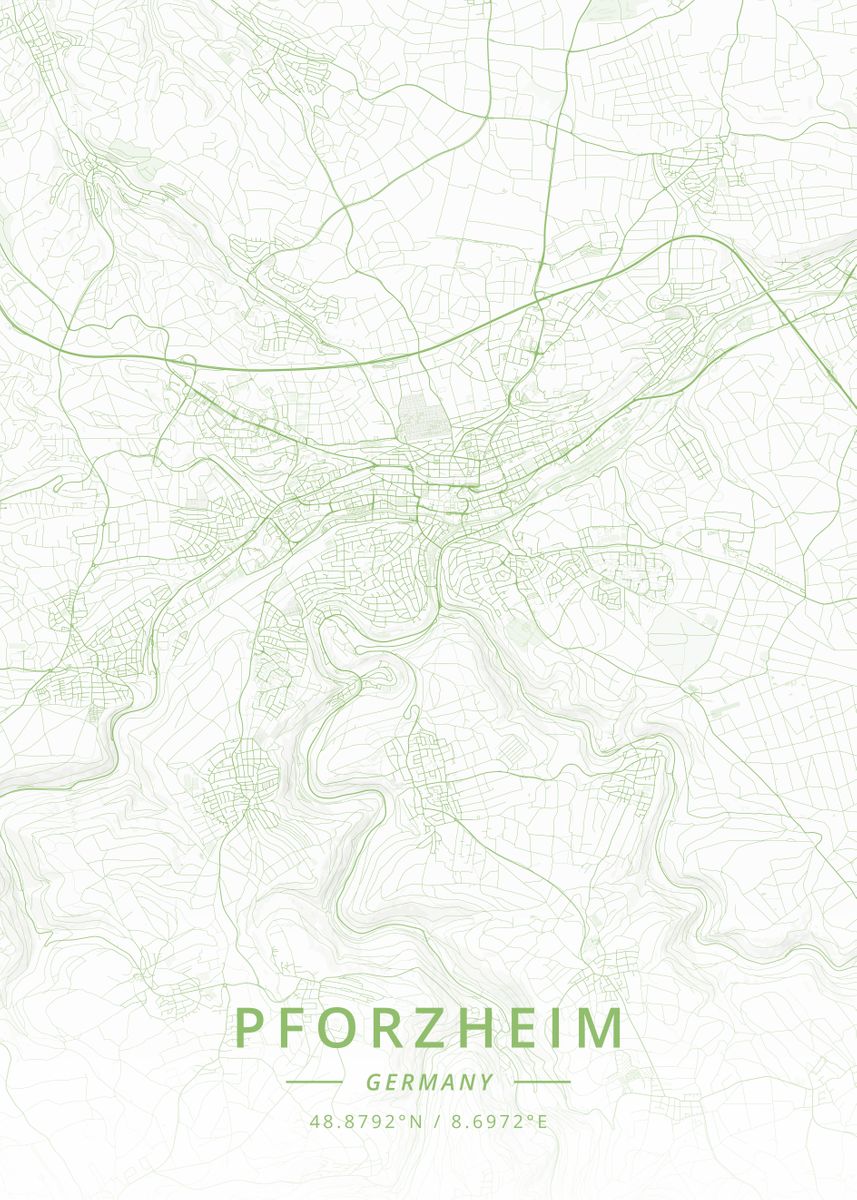 'Pforzheim Germany' Poster by Designer Map Art | Displate