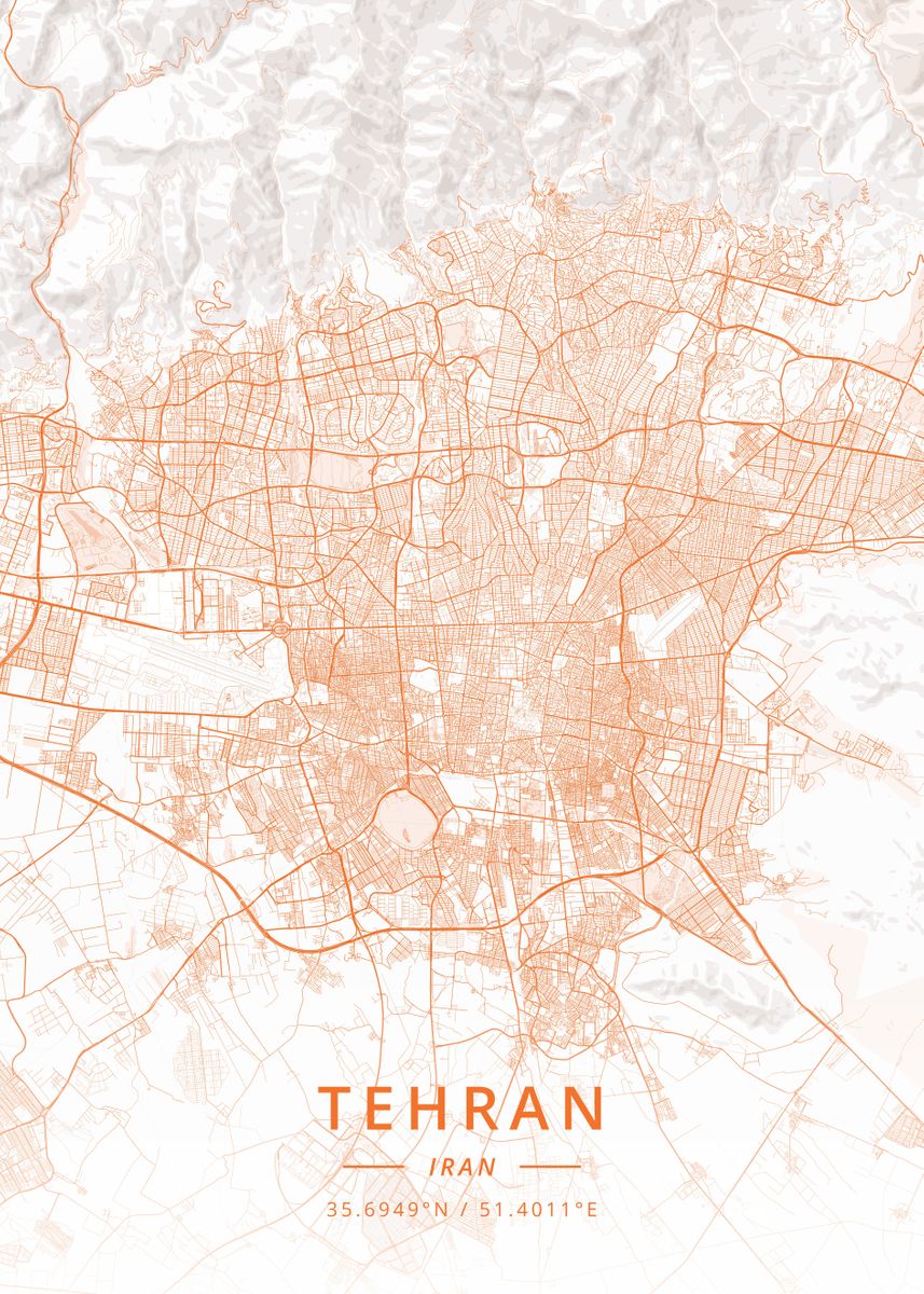 'Tehran Iran' Poster by Designer Map Art | Displate