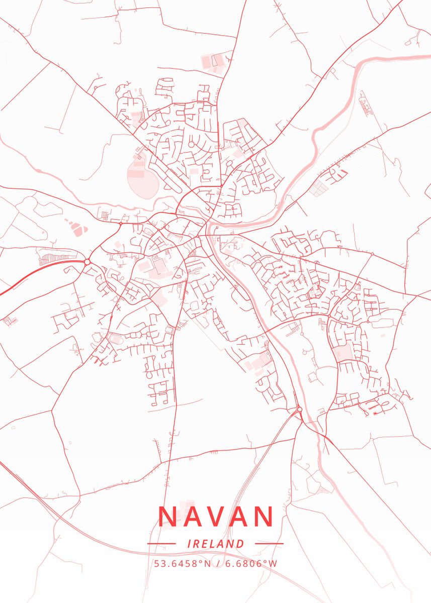 'Navan Ireland' Poster by Designer Map Art | Displate