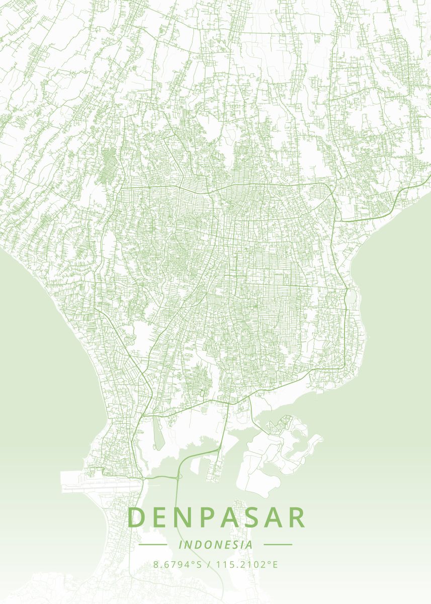 'Denpasar Indonesia' Poster, picture, metal print, paint by Designer ...