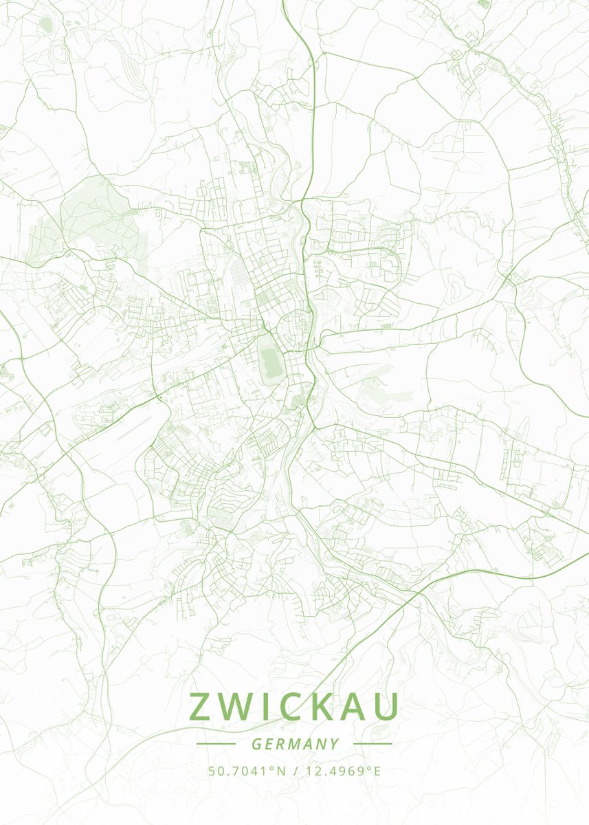 'Zwickau Germany' Poster by Designer Map Art | Displate