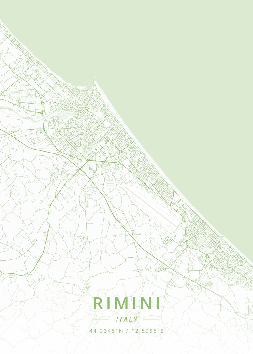 'Rimini Italy' Poster by Designer Map Art | Displate