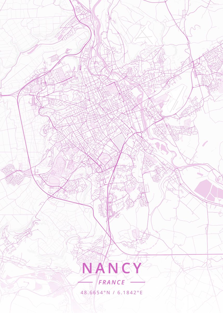 'Nancy France' Poster by Designer Map Art | Displate
