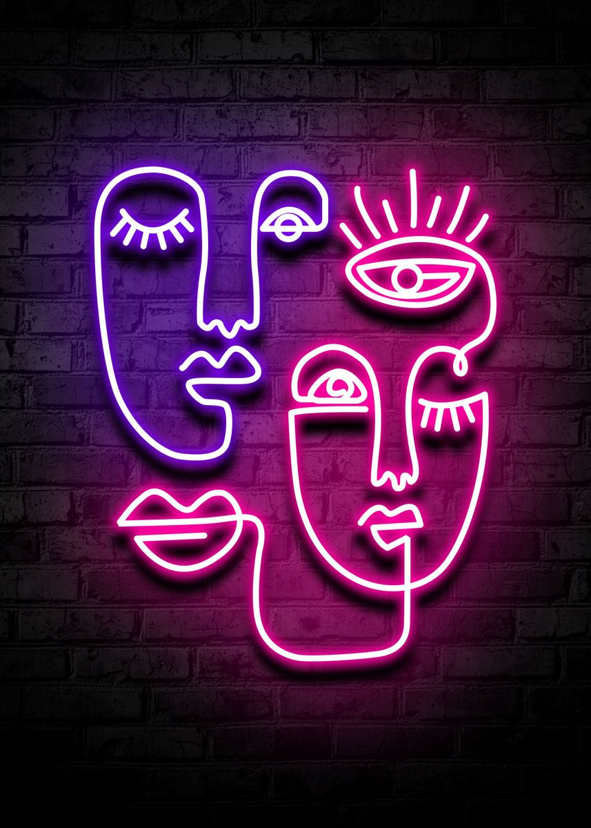 'Two Faced' Poster, picture, metal print, paint by Rio Josia | Displate