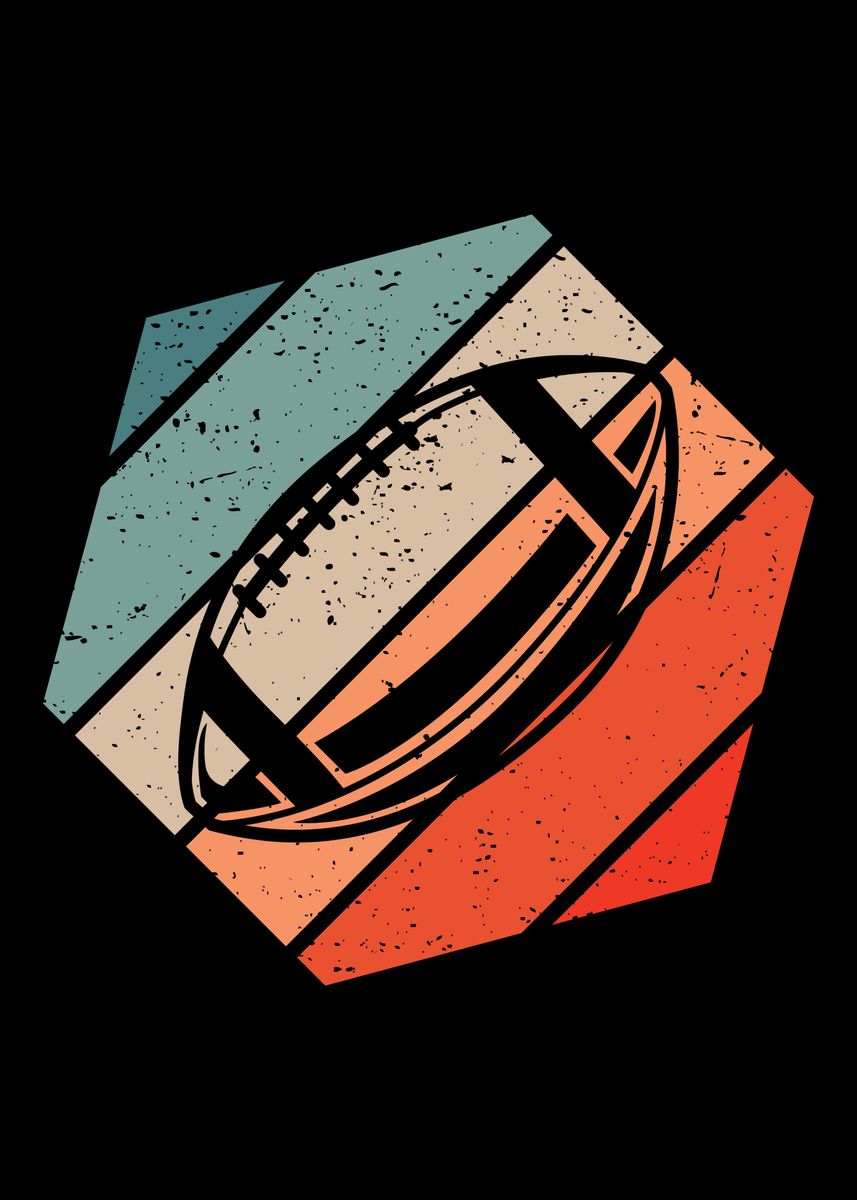 'Football Retro Vintage' Poster, picture, metal print, paint by ...