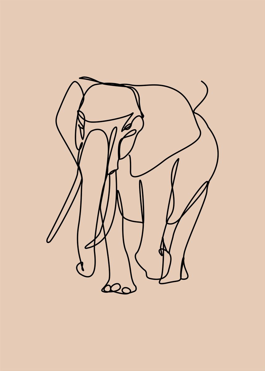 'one line animals artwork' Poster, picture, metal print, paint by saka ...
