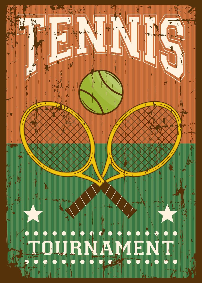 'Retro Tennis' Poster, picture, metal print, paint by Alin Gabriel ...