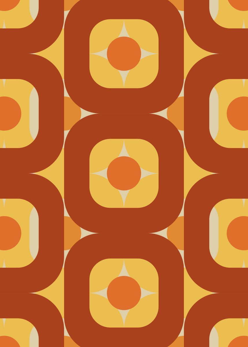 '70s Staggered Shapes 1' Poster, picture, metal print, paint by Josh B ...