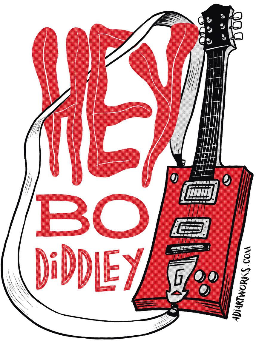 'Hey Bo' Poster, picture, metal print, paint by Adi | Displate