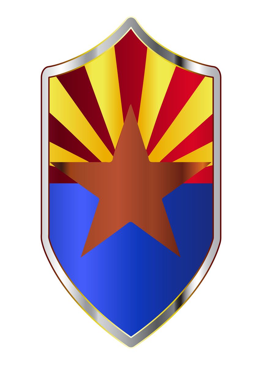 'Arizona Flag On Shield' Poster by HomeStead Digital | Displate