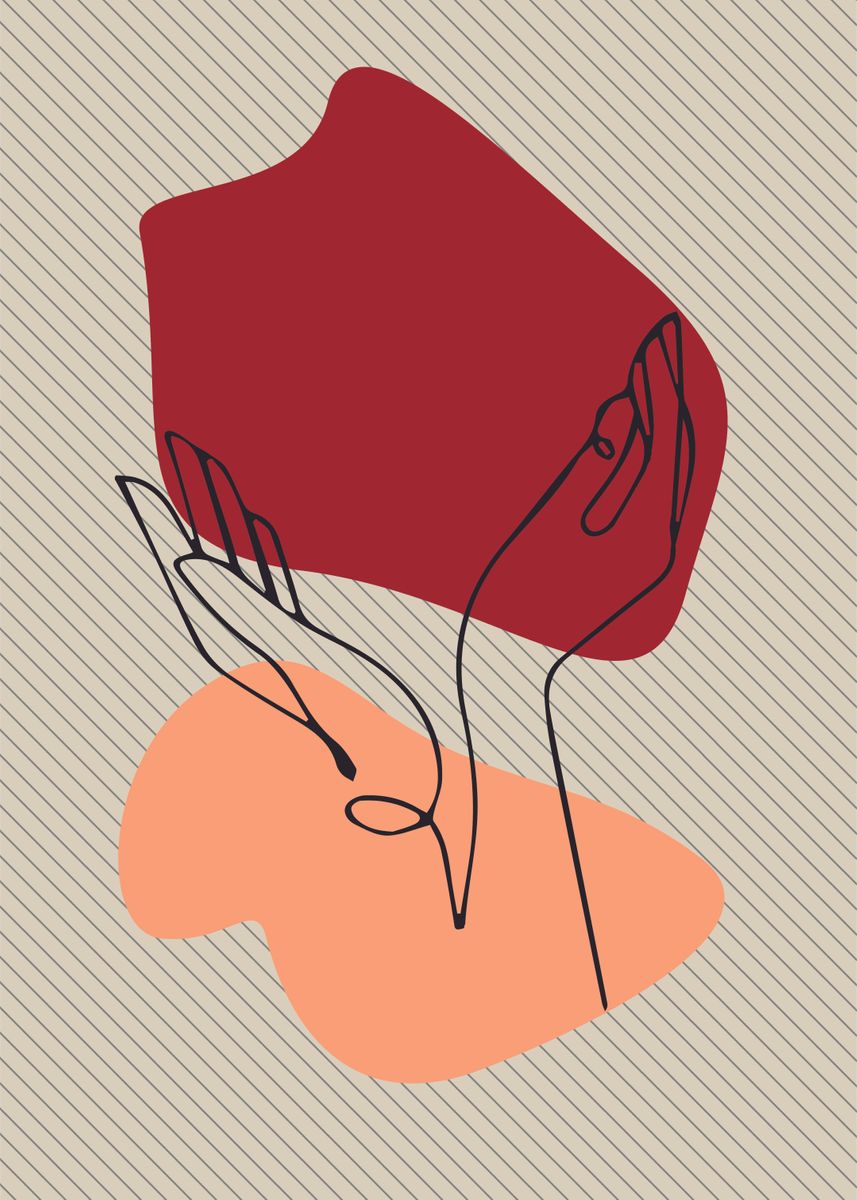 'one line hands' Poster by A Design | Displate