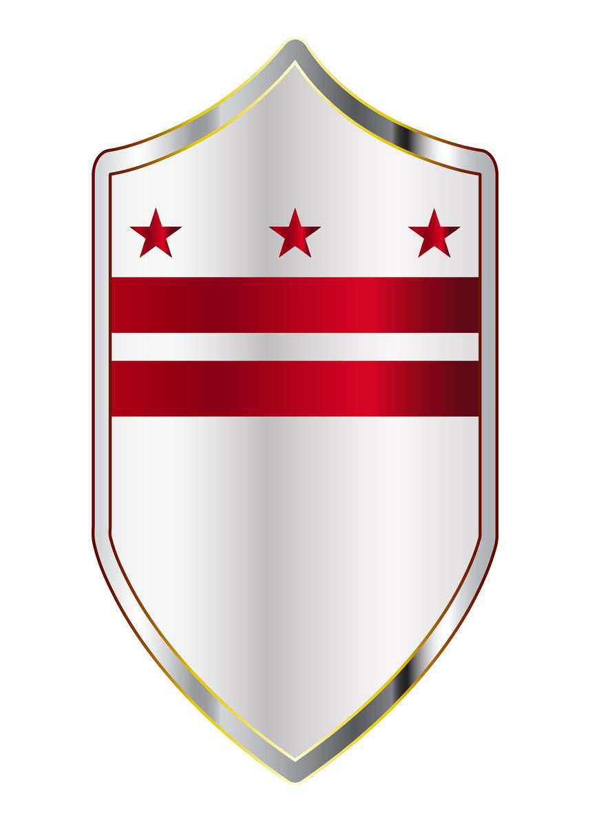 'Washington DC Flag Shield' Poster, picture, metal print, paint by ...