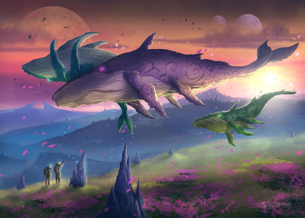 'ALIEN WHALES' Poster by GWEN VIBANCOS | Displate