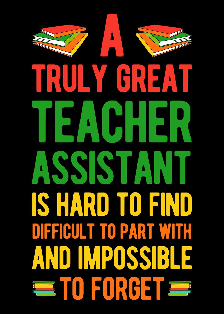 'Funny Teacher Assistant' Poster, picture, metal print, paint by ...