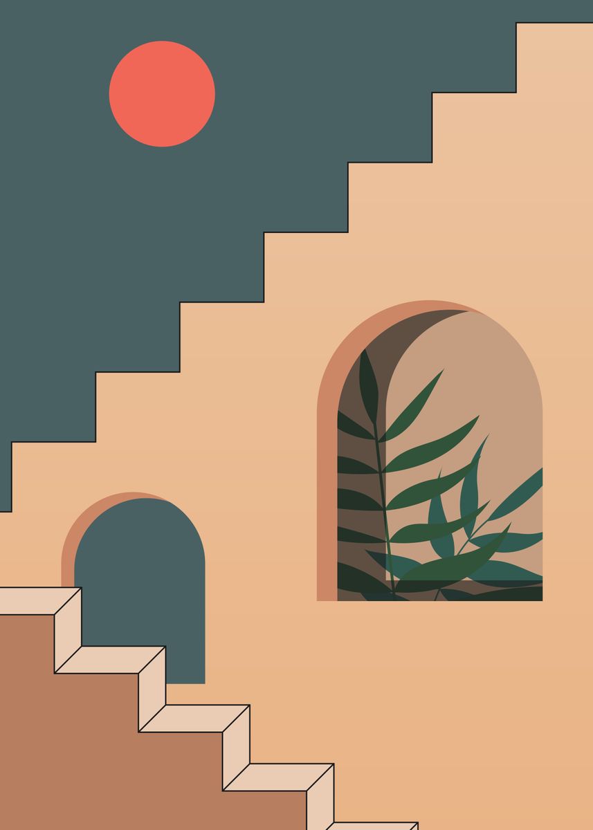 'Abstract Minimal houses' Poster by Human Shadow | Displate
