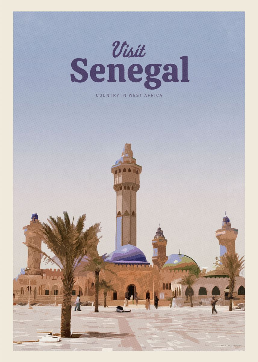 'Visit Senegal' Poster, picture, metal print, paint by Mercury Club ...