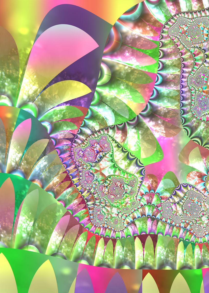 'Psychedelic Funky Fractal' Poster, picture, metal print, paint by ...