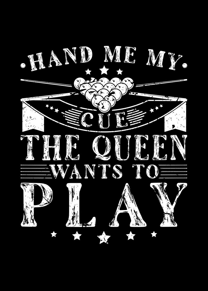'Pool Cue Queen Billiards' Poster, picture, metal print, paint by ...