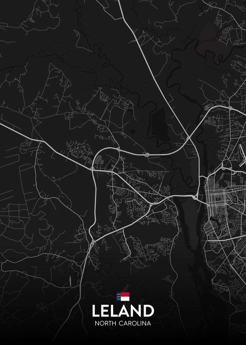 'Leland NC' Poster, picture, metal print, paint by IMR Designs | Displate