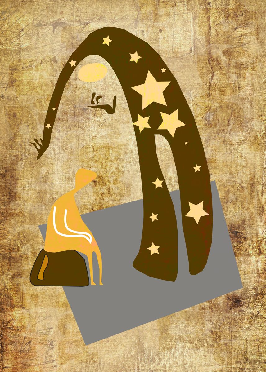 'Starry night vintage' Poster, picture, metal print, paint by Cat ...