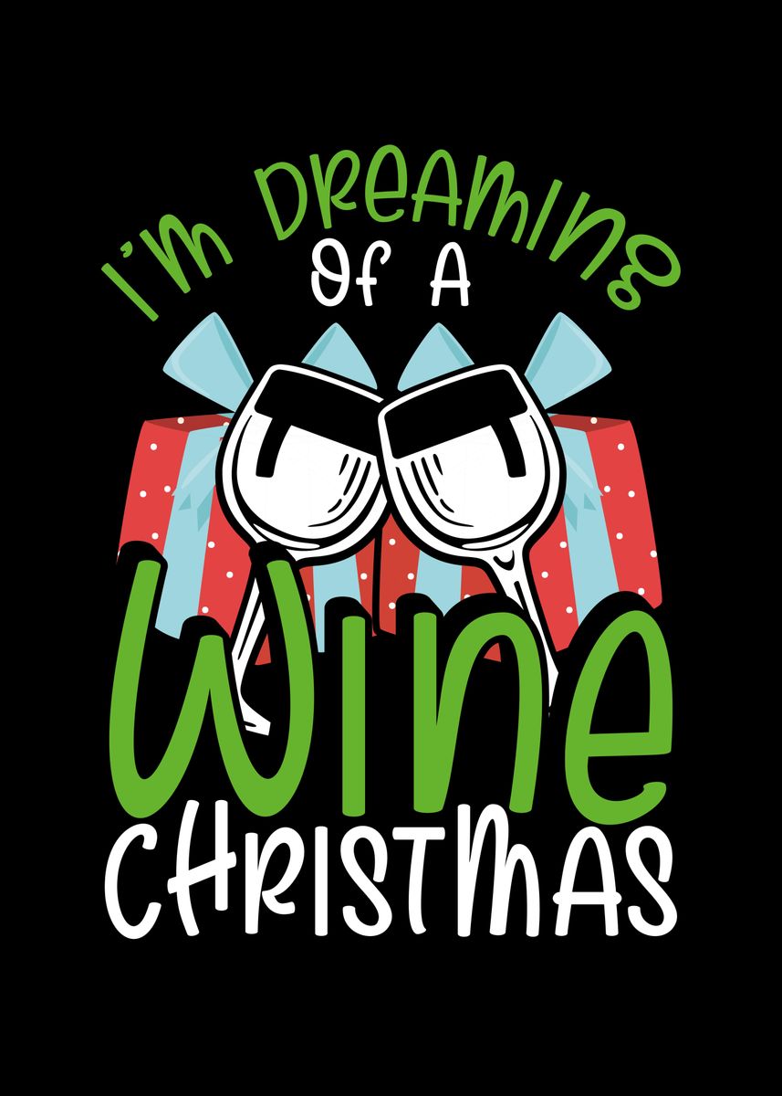 'Wine Christmas' Poster, picture, metal print, paint by BeMi | Displate