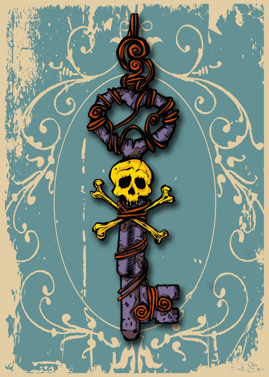'Pirate key ' Poster, picture, metal print, paint by LouteCrea | Displate