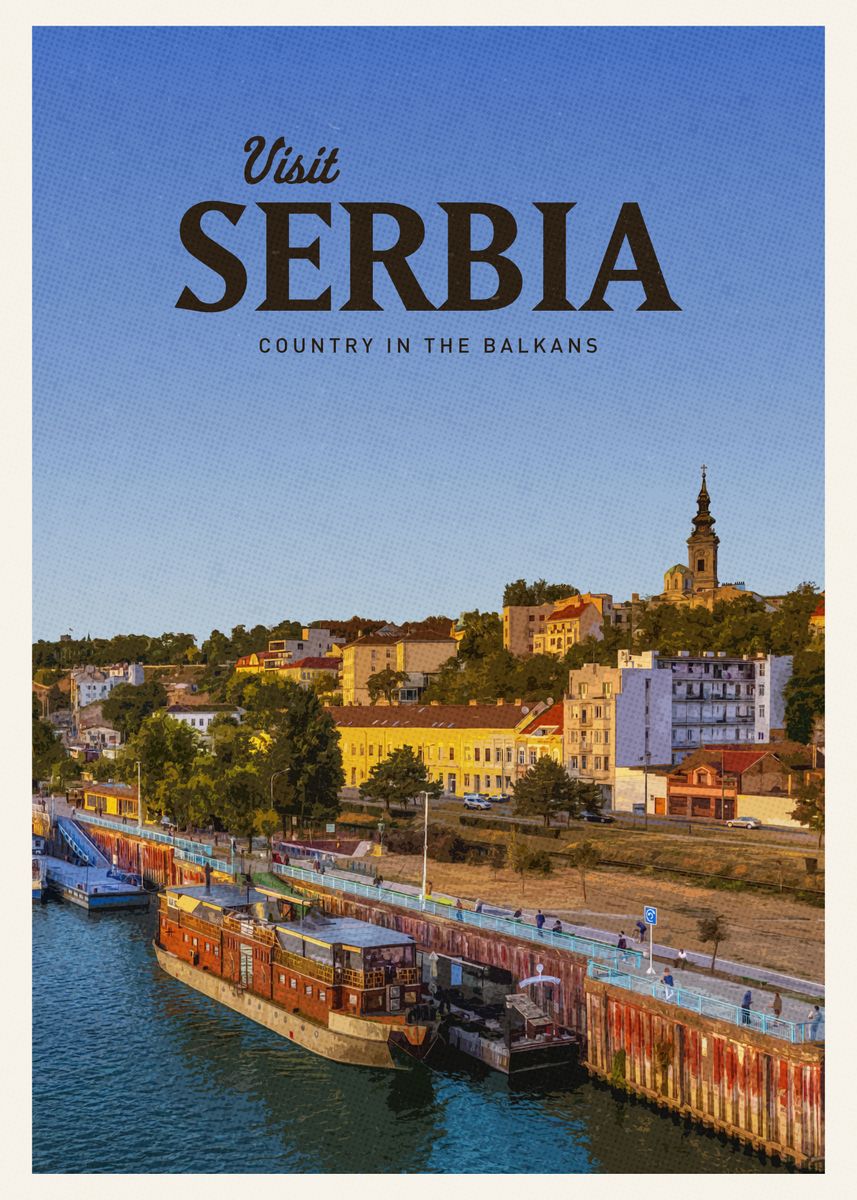 'Visit Serbia' Poster, picture, metal print, paint by Mercury Club ...