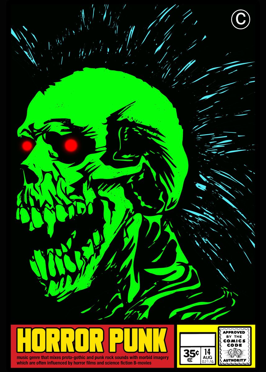 'HORROR PUNK RETRO' Poster, picture, metal print, paint by theanomalius ...