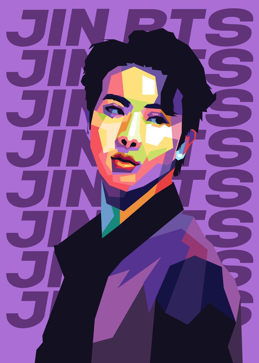 'BTS Jin' Poster, picture, metal print, paint by kristian wijanarko ...