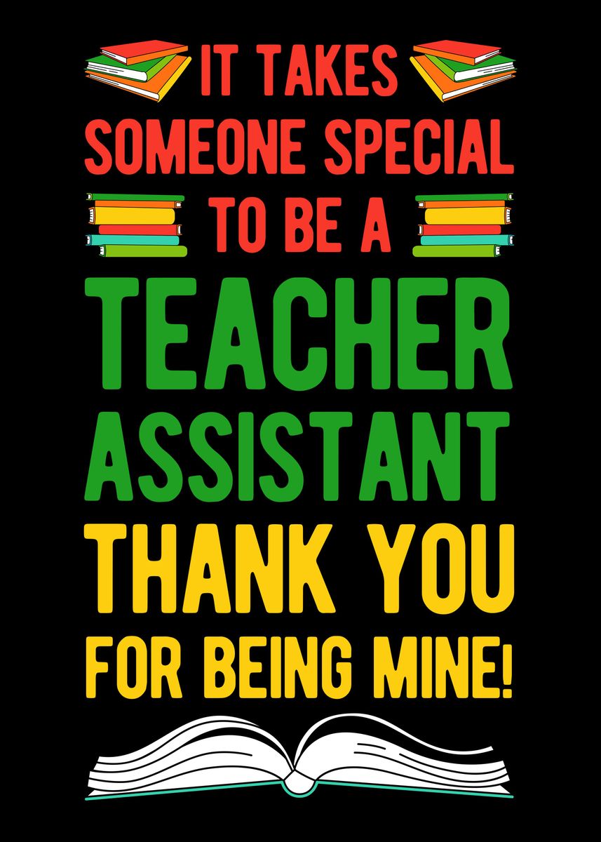 'Funny Teacher Assistant' Poster, picture, metal print, paint by ...