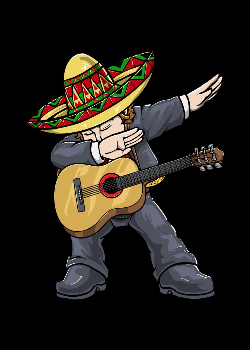 'Dabbing Mariachi' Poster, picture, metal print, paint by Mealla | Displate