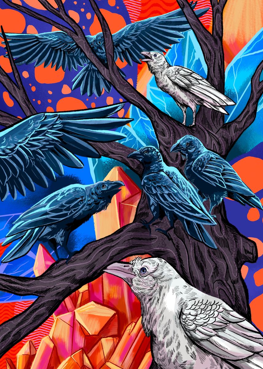'Crystal Ravens' Poster, picture, metal print, paint by Abigail Roscoe ...
