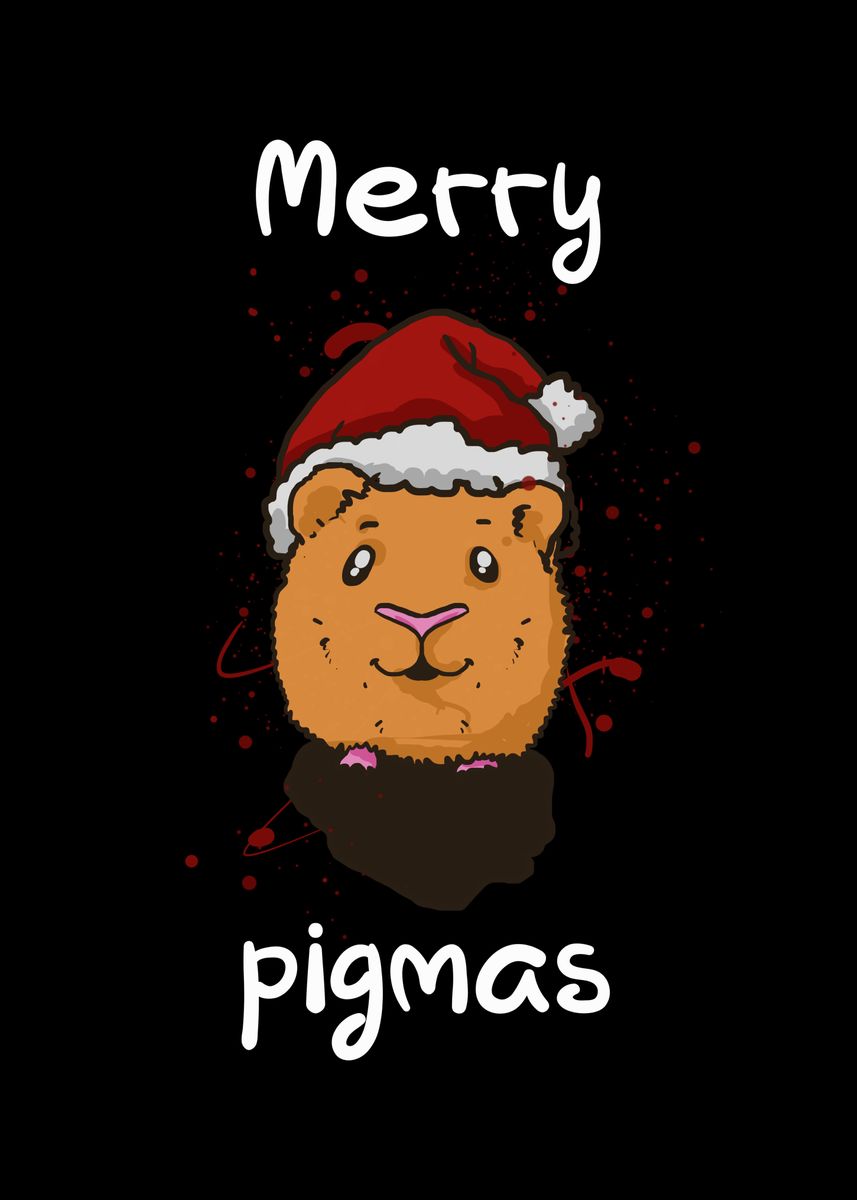 'Merry pigmas guinea pig' Poster, picture, metal print, paint by Lukes ...